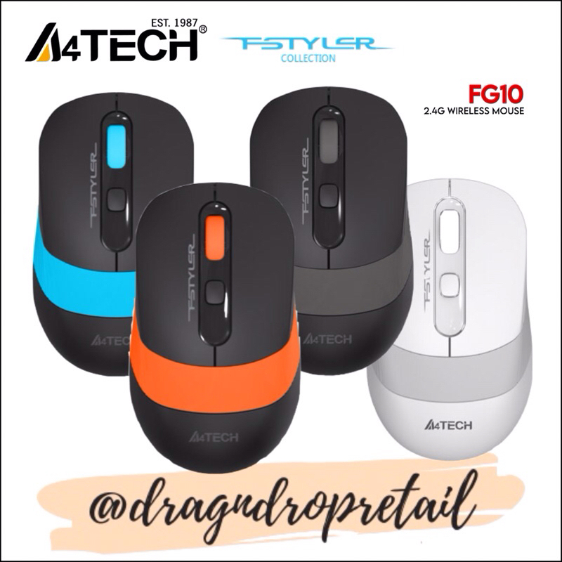 A4TECH FSTYLER 2.4G Wireless Optical Mouse, 2000 DPI 3-Level Adjustable (FG10) | Shopee Philippines