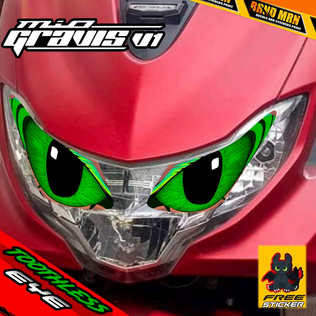 YAMAHA MIO GRAVIS V1 TOOTHLESS EYE DECAL STICKER TINT PROTECTOR ...