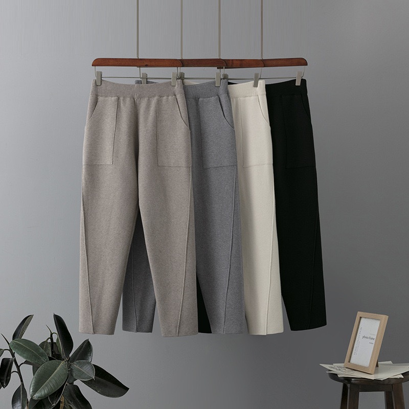 Miss M Side Patch Pocket Garter Knitted Jogger Pants 843 | Shopee ...