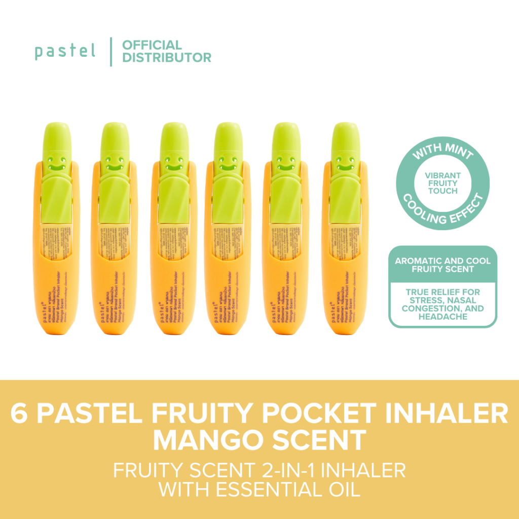 PASTEL Fruity Mango Scent Pocket Inhaler (x6) (1.5ml each) [Menthol ...