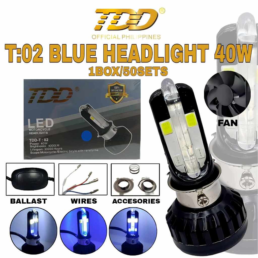 TDD MOTORCYCLE HEADLIGHT 40W (BLUE & WHITE) T:02 | Shopee Philippines