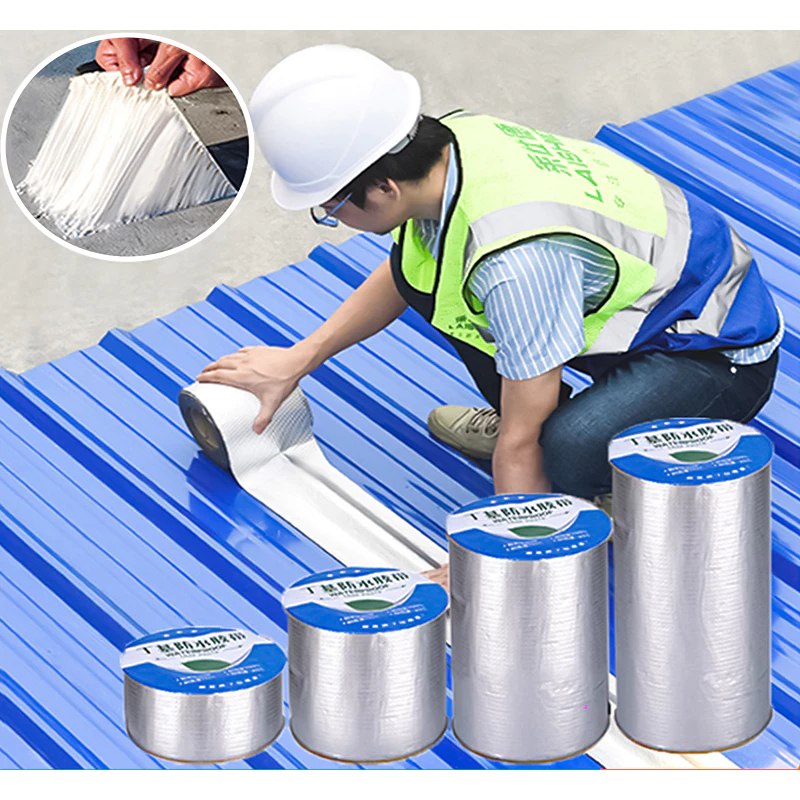 Aluminum Foil Butyl Waterproof Tape For roof leak Sealant Wall Crack ...