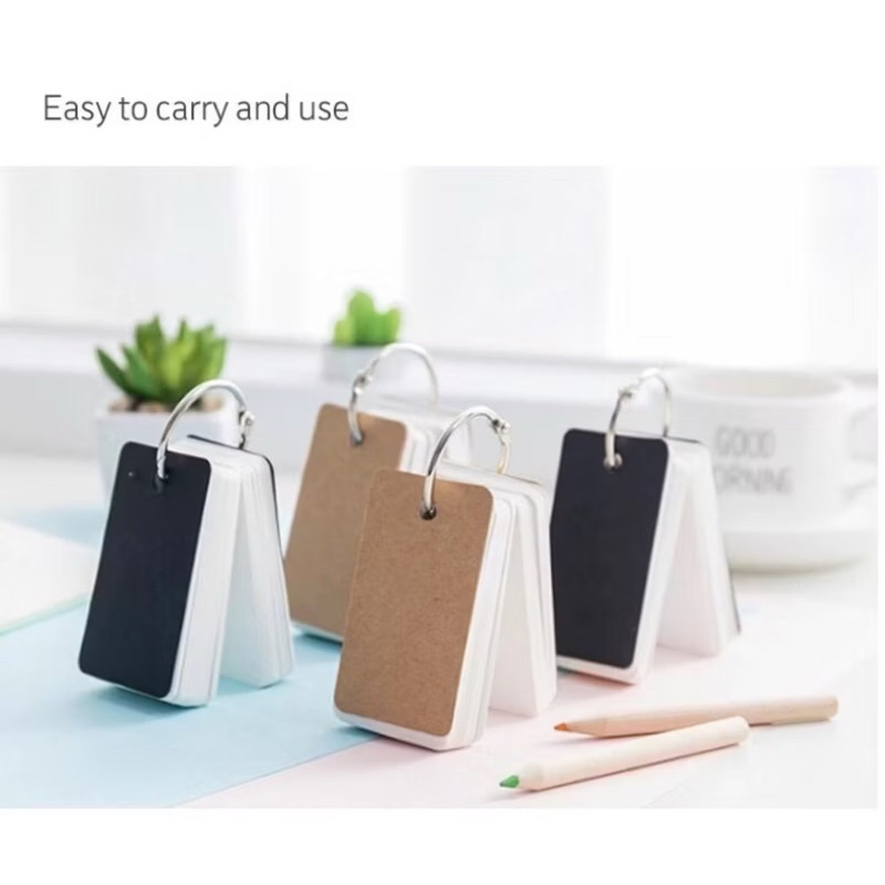 Pages Iron Ring Handwritten Memo Hard Blank English Word Card Loose ...