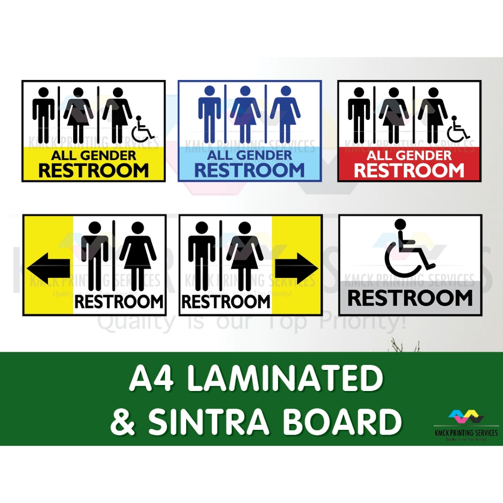 Arrow Sign Restroom Laminated | Sintra Board Signages | Shopee Philippines