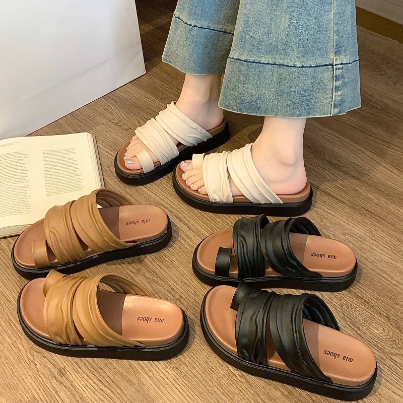 YM Women’s Summer New Arrival Two Strap Chunky Platform Toe Post ...