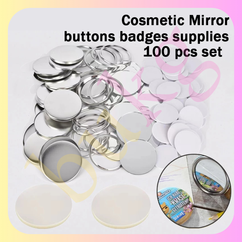 58mm Pocket Mirror Badge Button Metal DIY Blank Raw Material Buttons ...