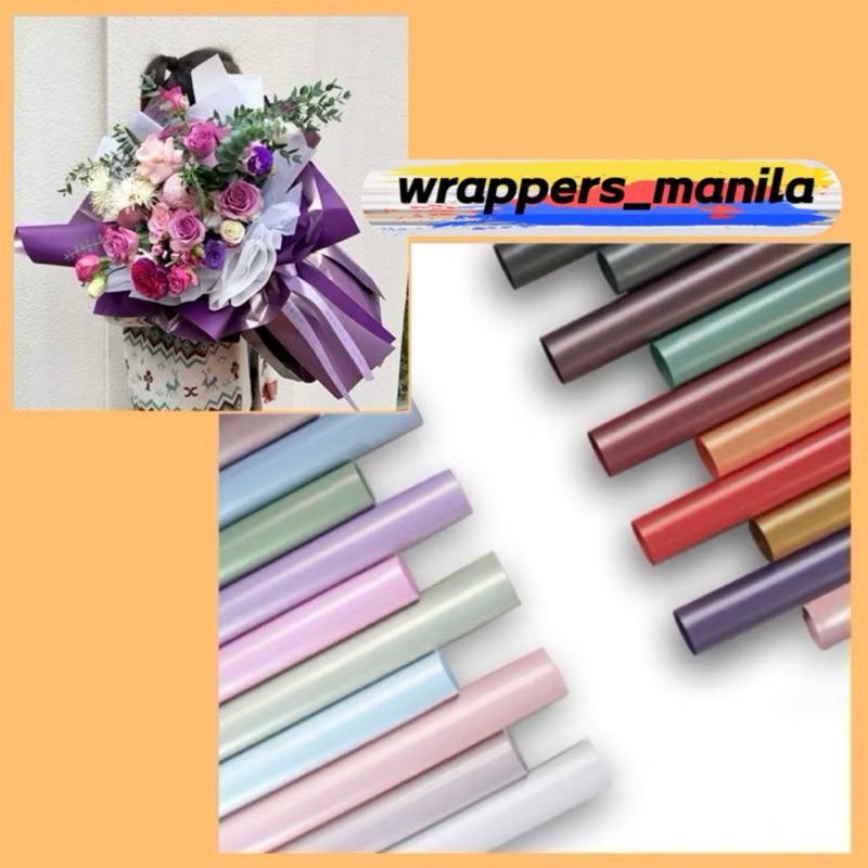 20pcs Glossy Single Tone Cartier Paper Wrappers Bouquet Wrapping Paper ...
