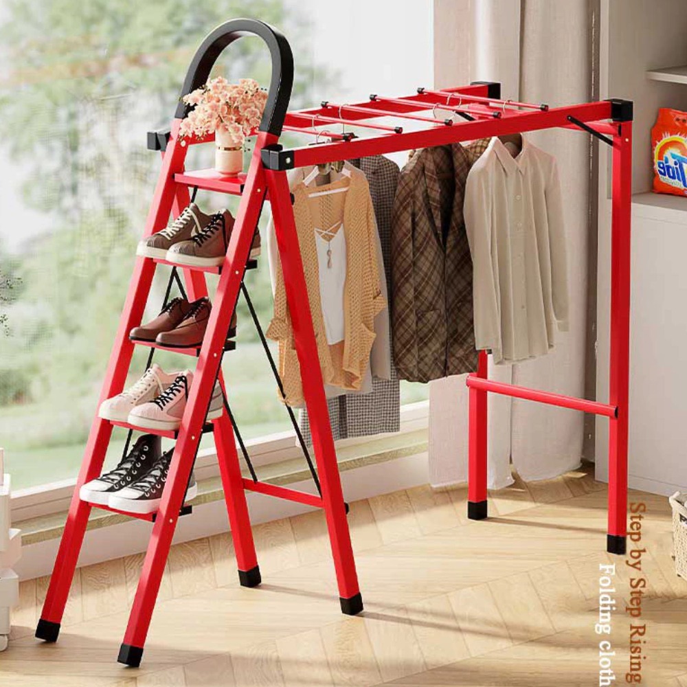 4/5 Steps Folding Ladder & Clothes Drying Rack ladder Heavy Duty ...