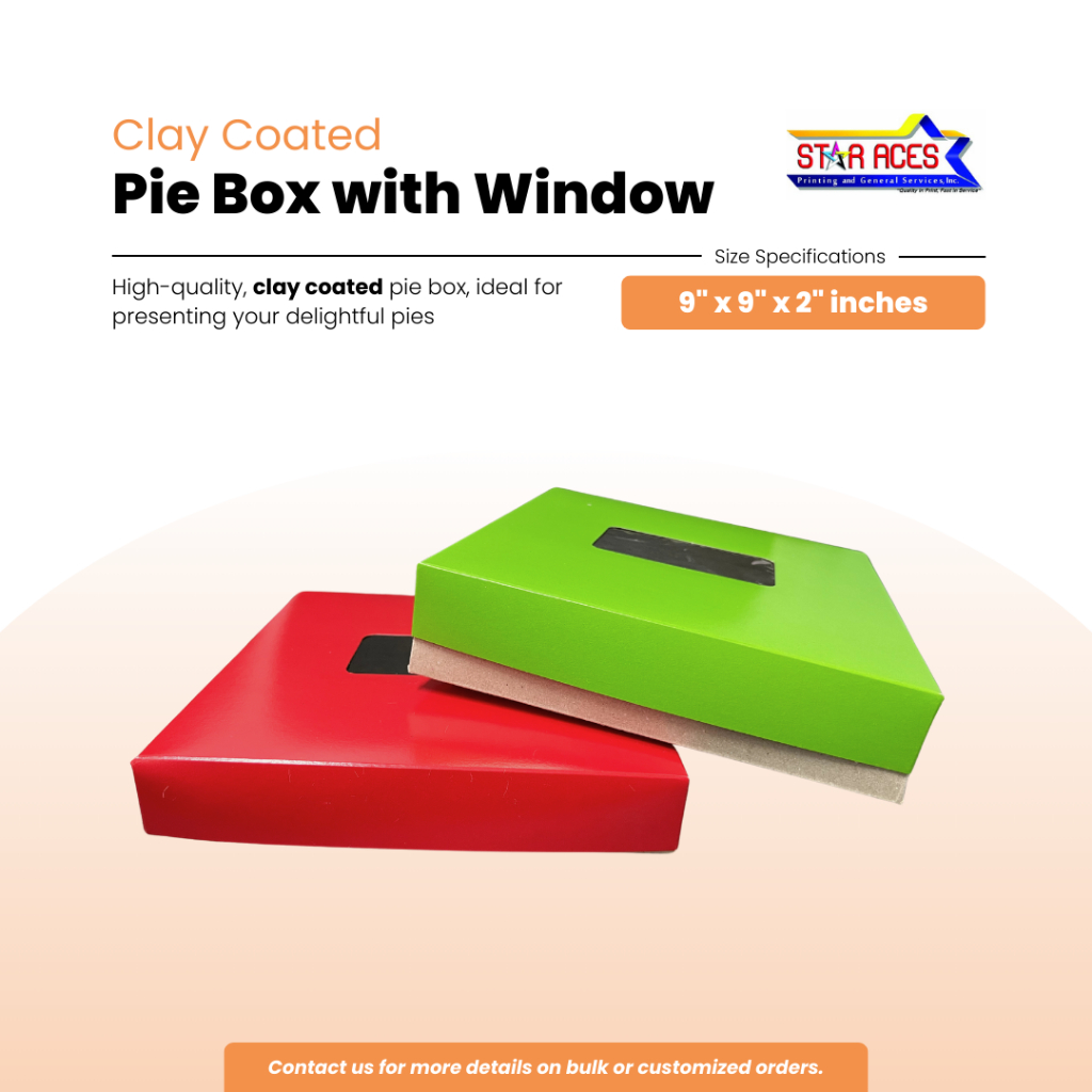 Pie Box With Window | 9x9x2 | Egg Pie & Buko Pie Box | Shopee Philippines