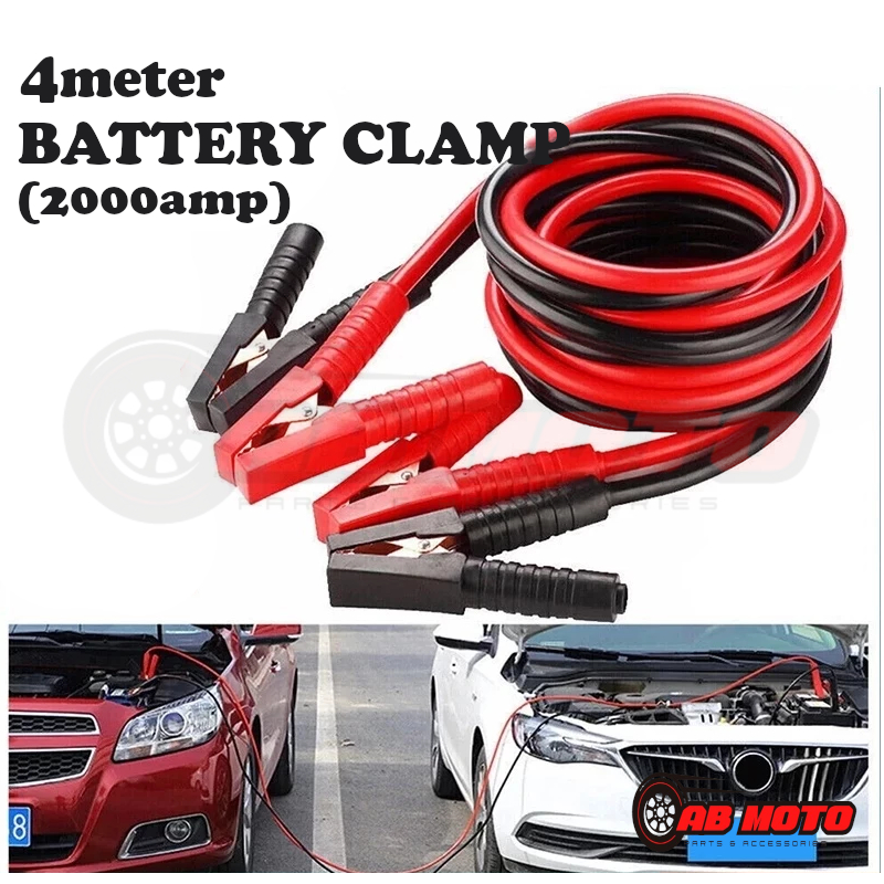 ABmoto 4m 2000A Car Battery Cable Jumper Emergency Power Starter Battery Clip Battery Clamp ...