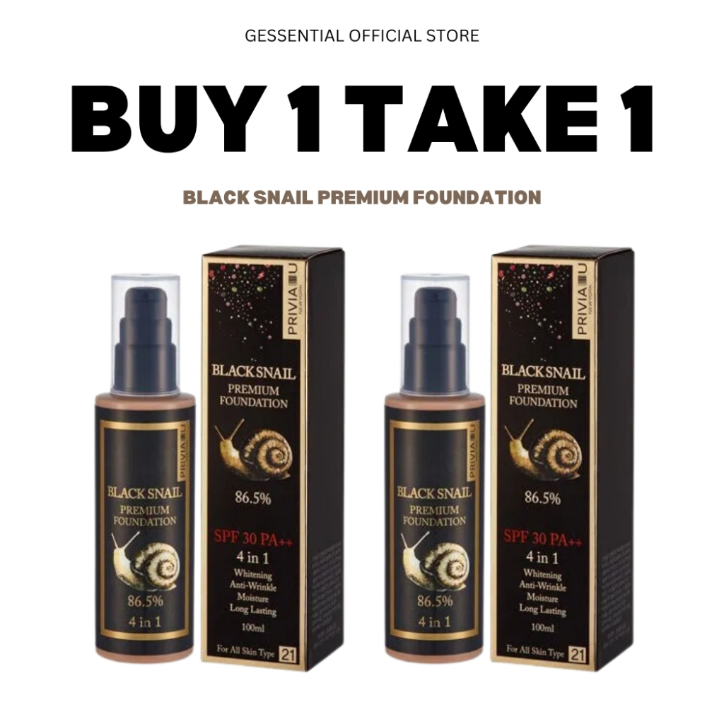 BUY 1 TAKE 1 Black Snail Premium Foundation 86.5% SPF 30 PA++ 4in1 ...