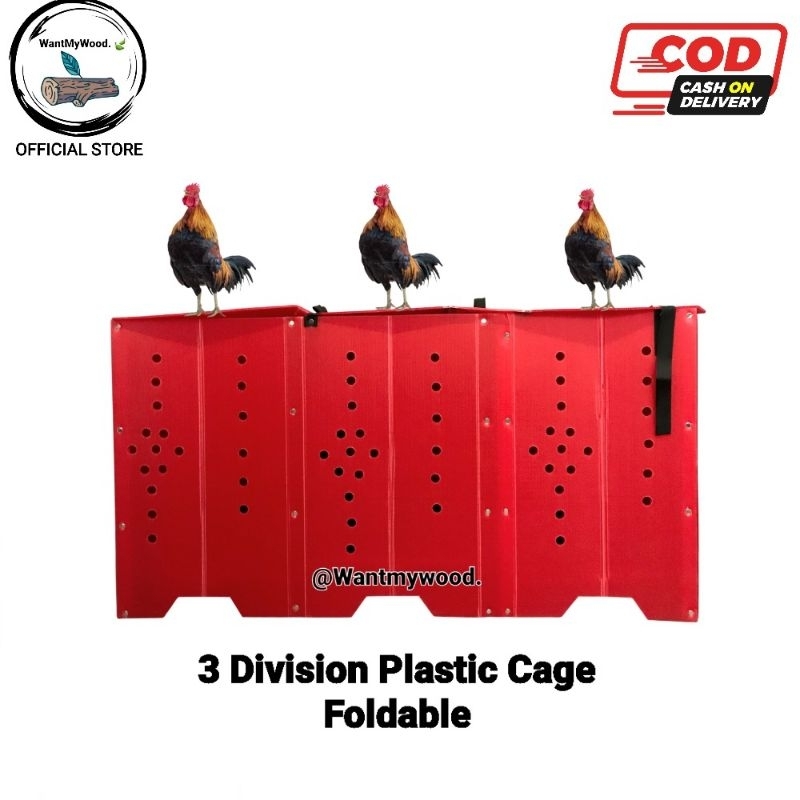 Folding Plastic Cage - 3 Division Tatluhan pang sabong na manok ...