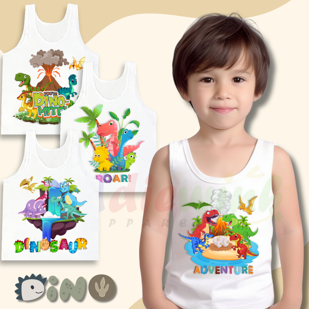 Kids Sando Top for Boys 0-10 Yrs Old Assorted Dinosaur Cartoon ...
