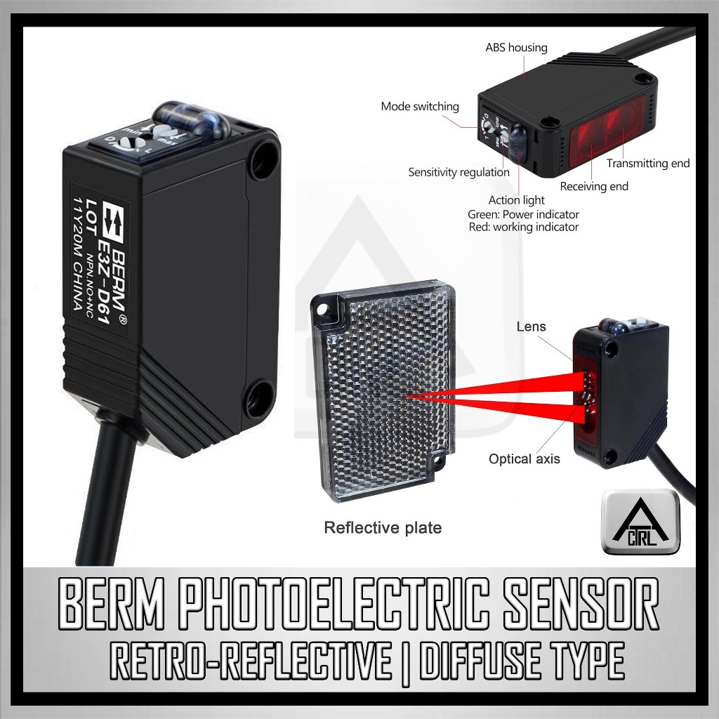 BERM PHOTOELECTRIC SENSOR DIFFUSE TYPE E3Z-D61/E3Z-D62 |RETRO REFLECTIVE 3EZ-R61 |VAT INCLUDED ...