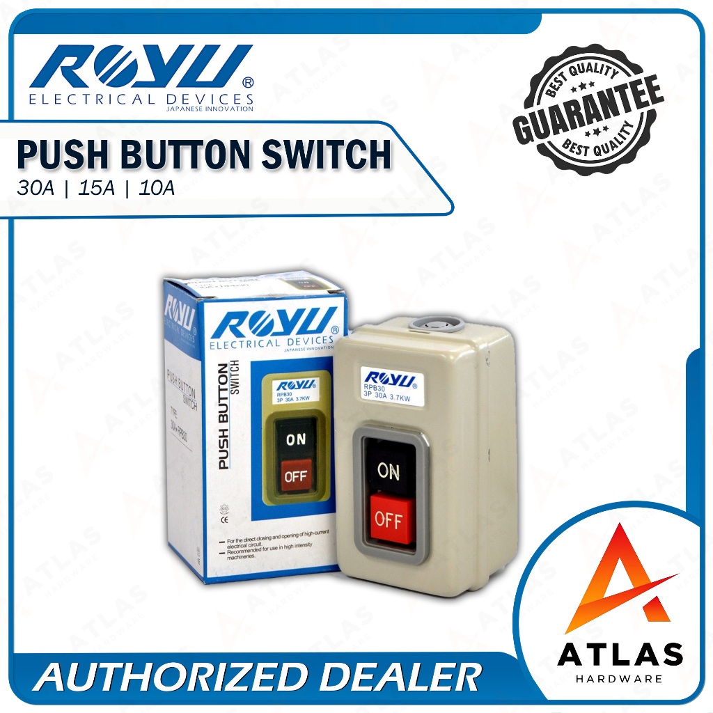 Royu Push Button Switch 10A | 15A | 30A | Shopee Philippines