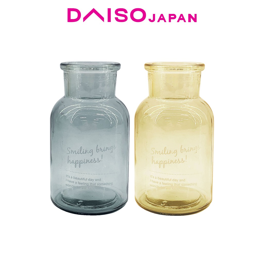 Daiso Glass Vase with Clear Label | Shopee Philippines