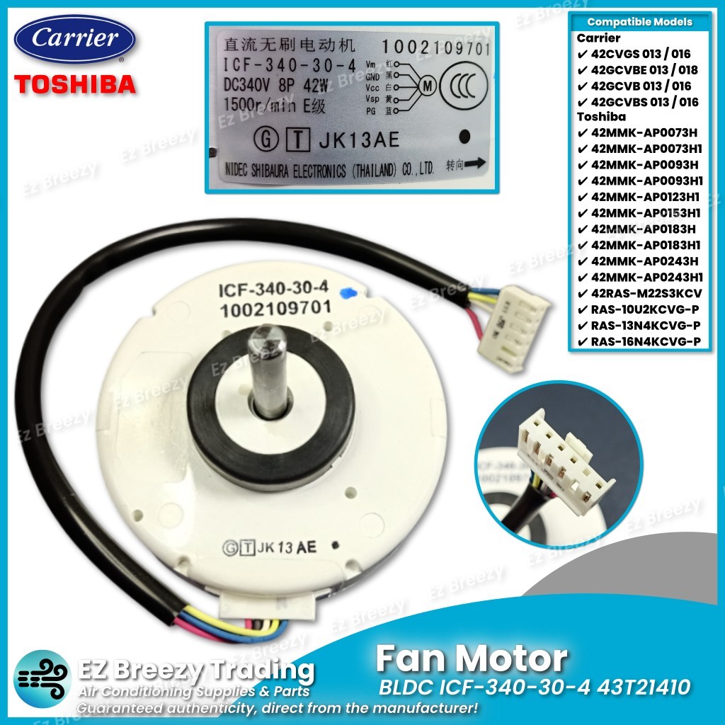 Fan Motor BLDC ICF-340-30-4 43T21410 for Split Type Inverter Air ...