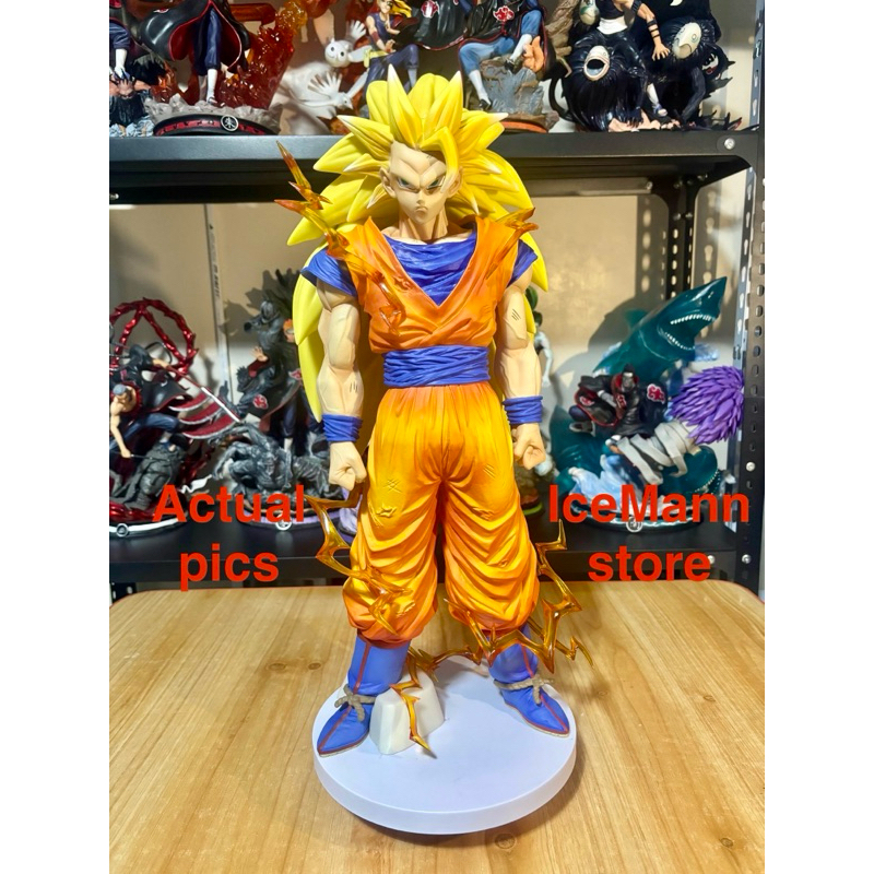 Super saiyan 3 son goku action figure, gk knock off, 47cm tall, brown ...