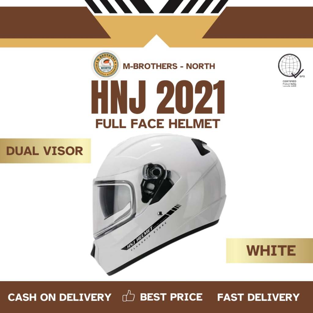 HNJ 2021 HELMET FULL FACE DUAL VISOR ORIGINAL FOR MOTORCYCLE WITH PS ...