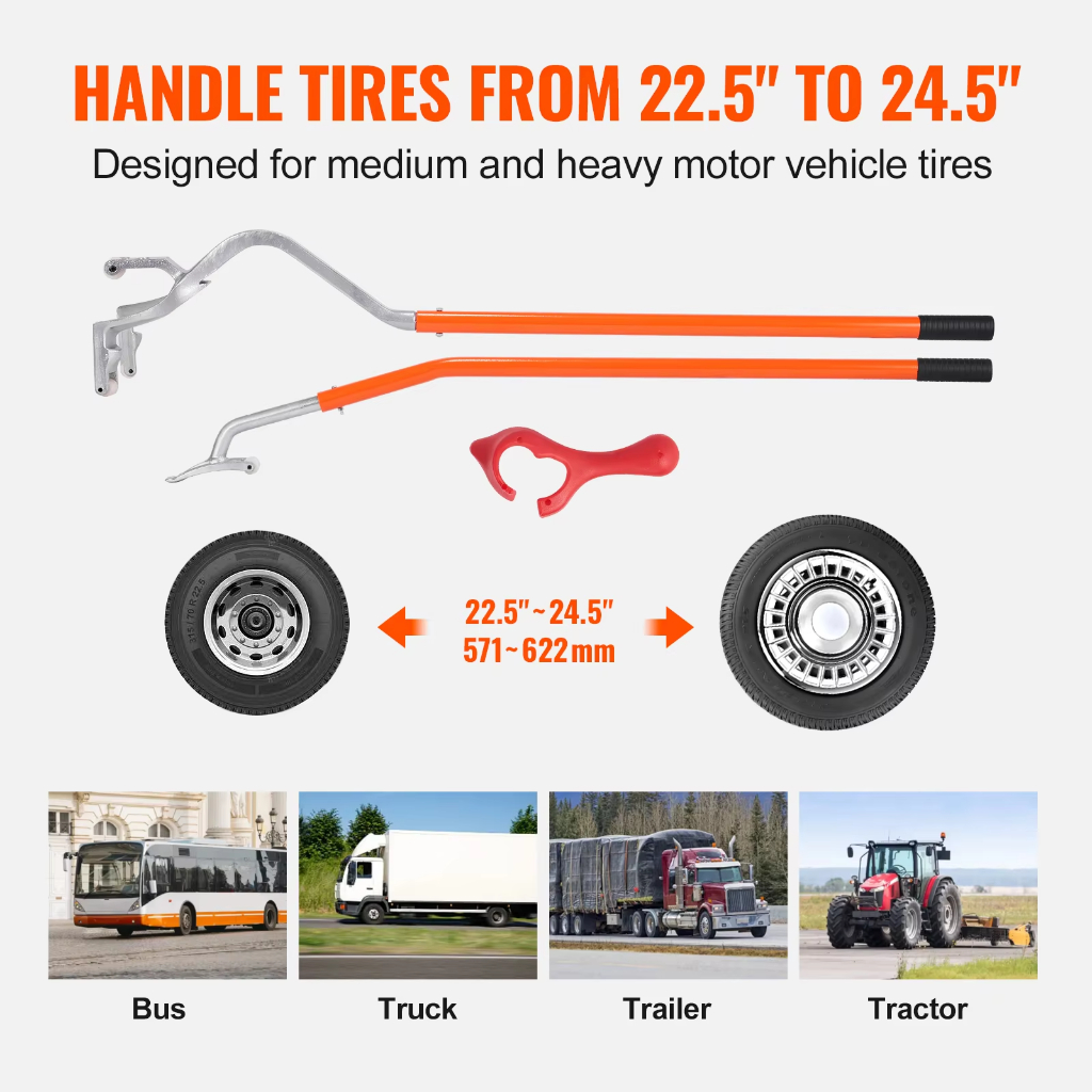 Tire Mount Demount Tool 22.5"-24.5" Manual Steel Tire Changer Mount ...