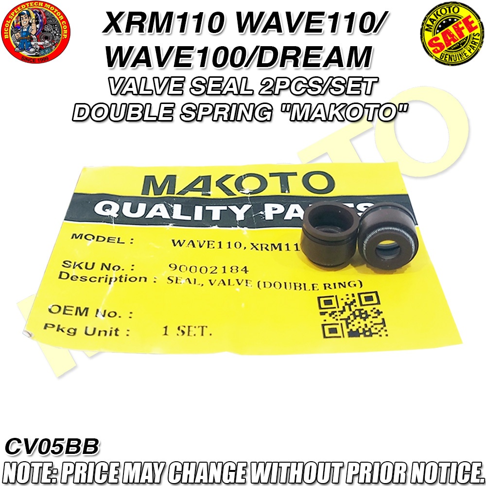 MAKOTO VALVE SEAL XRM110 WAVE110/WAVE100/DREAM Double Ring 9000-2184 ...
