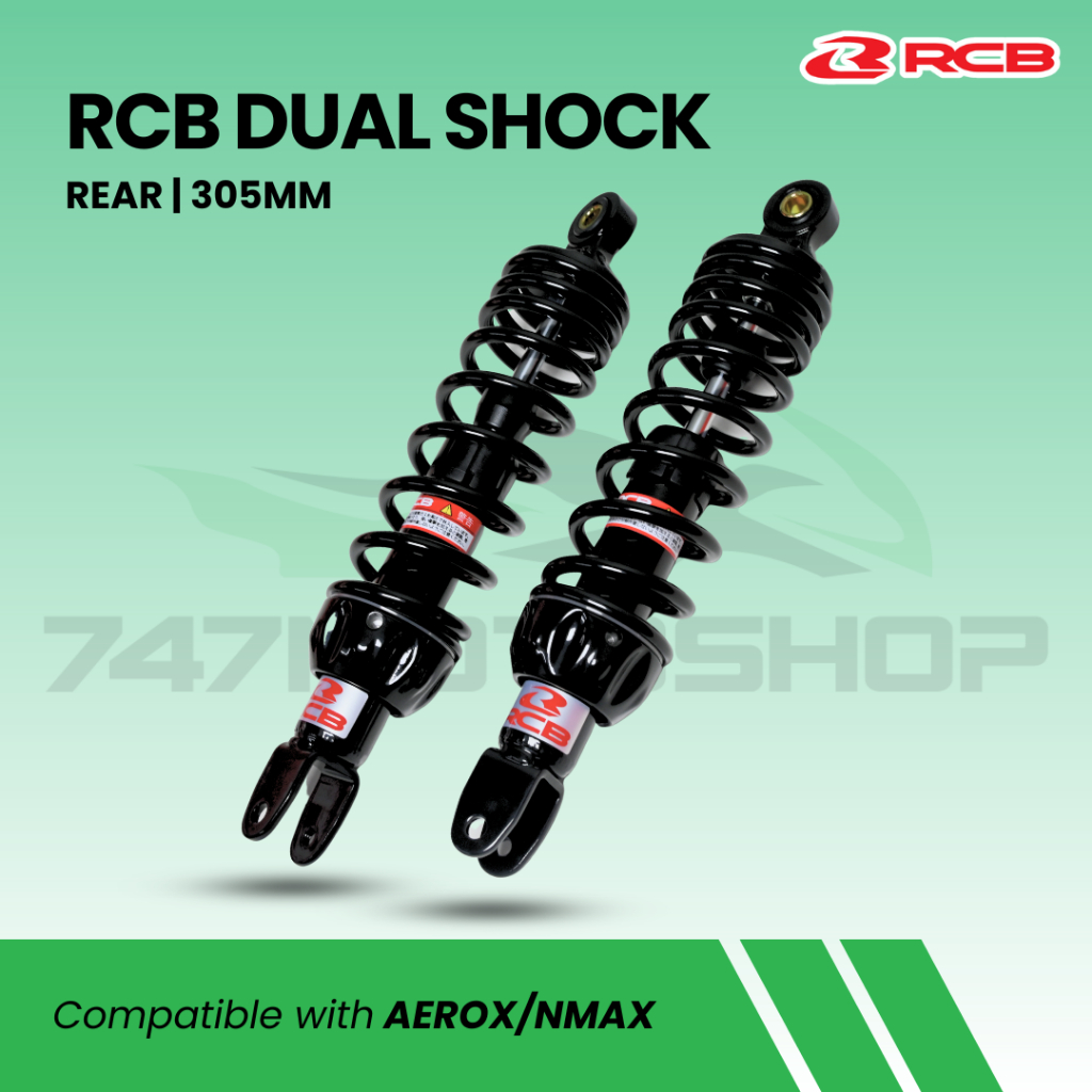 RCB A2 Dual Shock Absorber for Yamaha Aerox/Nmax (305mm) | Shopee ...
