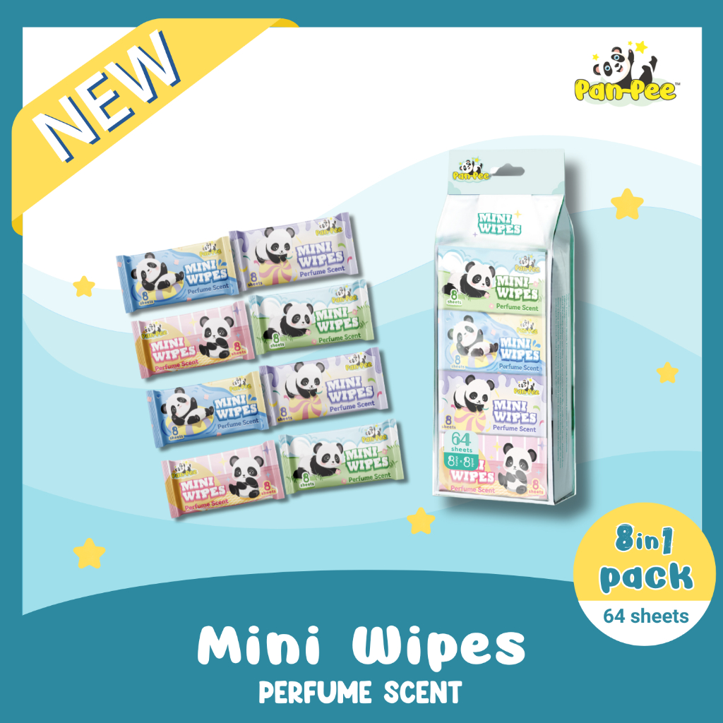 PanPee Mini Wipes 64sheets 8sheets x 8packs | Shopee Philippines