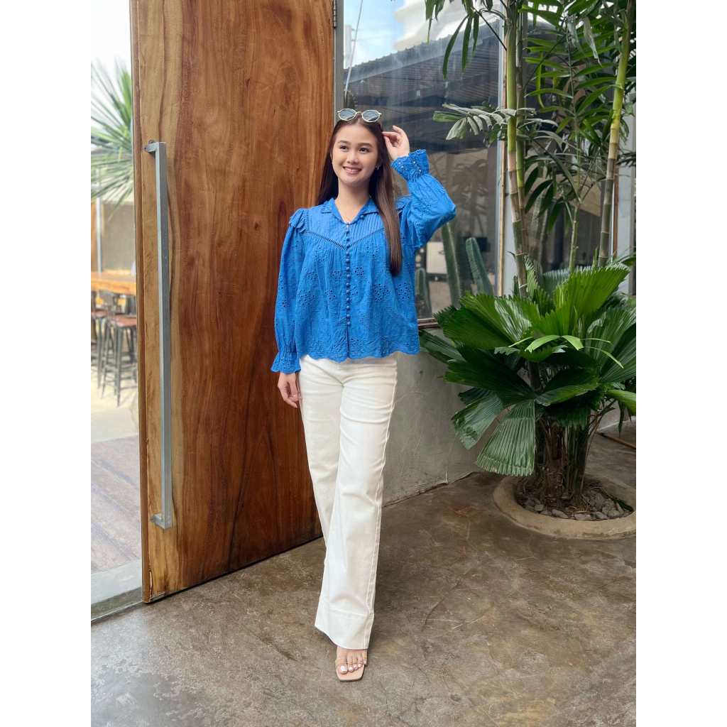Nimya Premium Eyelet Top | Shopee Philippines