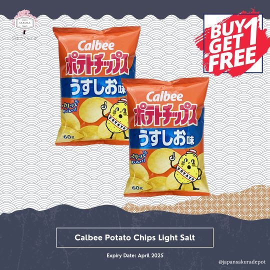 Japan Calbee Potato Chips Japanese Snacks Lightly Salted 60g x 2 ...