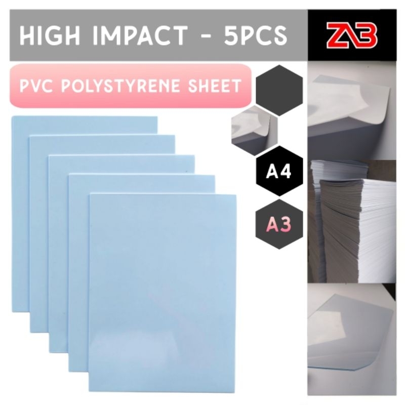 High Impact Polystyrene PVC sheet White/Clear 0.5mm 1.0mm 5PCS | Shopee ...