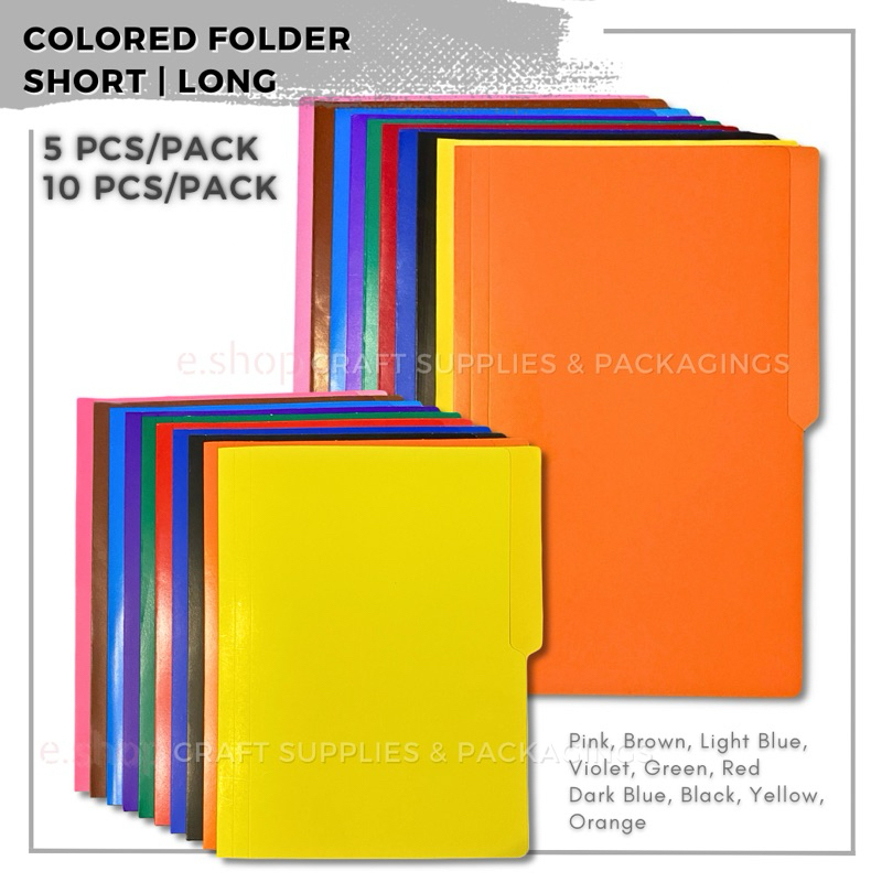 [5/10 PCS] Colored Folder Short | Long | Shopee Philippines