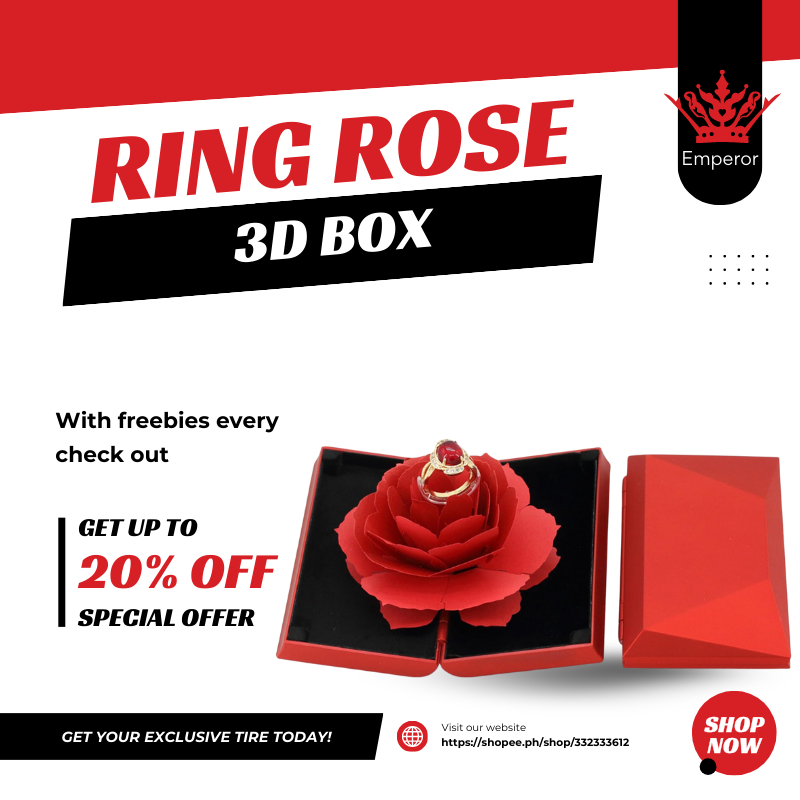 Ring Box Rose Pop up Engagement Ring Box Jewelry Gift Box Proposal Ring ...