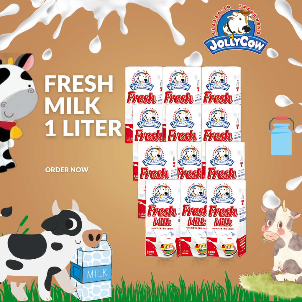 Jolly Cow Fresh Milk 1L x 12 - Creamy & Nutritious for Your Family ...
