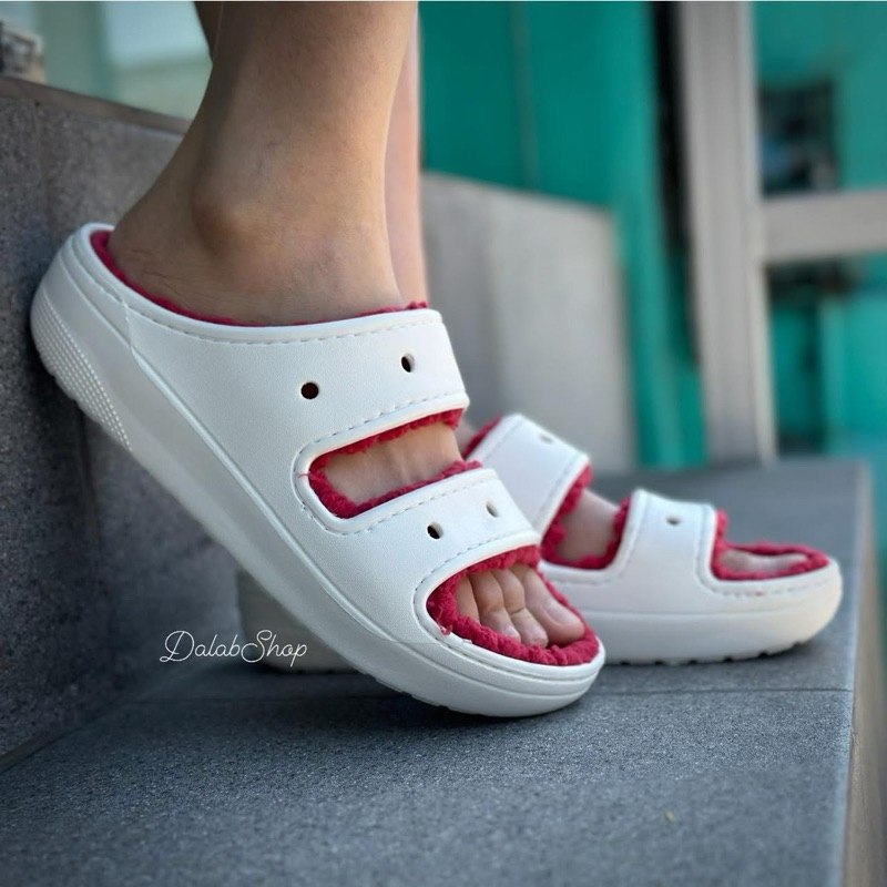Original Crocs Classic Cozzy Holiday Sandal White | Shopee Philippines