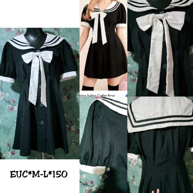 Sailor Collar Bow goth Dress | Shopee Philippines