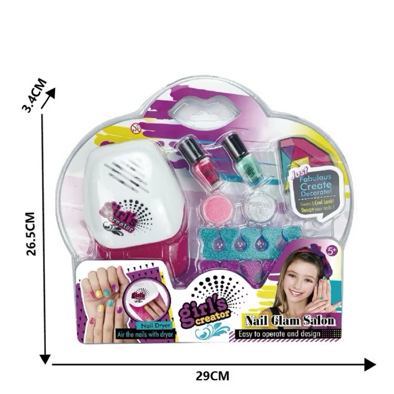 Nail Glam Salon Pretend Play Toy Manicure Set Nail Design for Girls ...