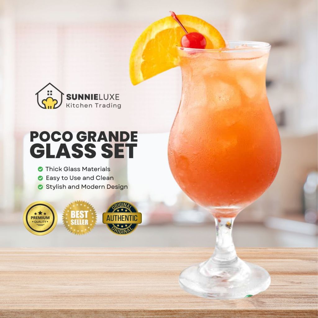 6-Piece Premier Poco Grande Glasses – 385ml Large Drinkware Set for ...