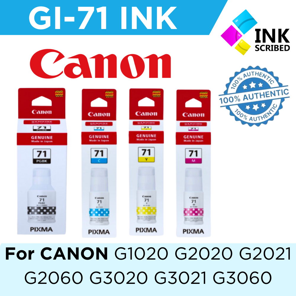 Canon GI-71 Genuine Ink Bottle Black Cyan Yellow Magenta Ink for Canon ...