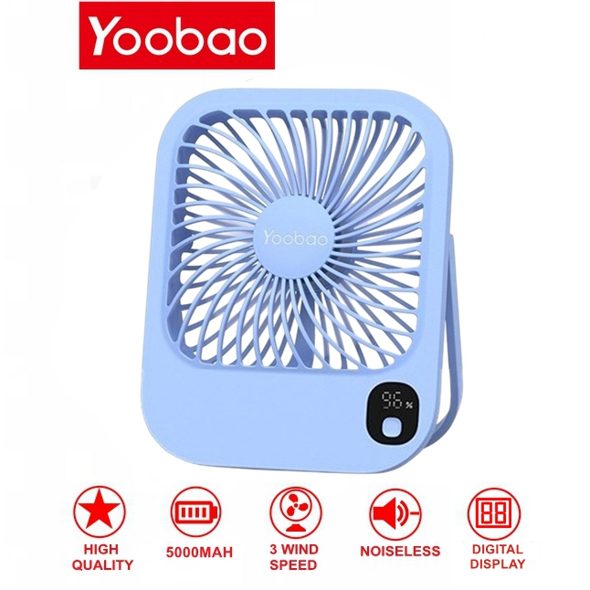 Yoobao Y-F01 Strong Wind Mini Desktop Type-C Charging 5000mAh Fan ...