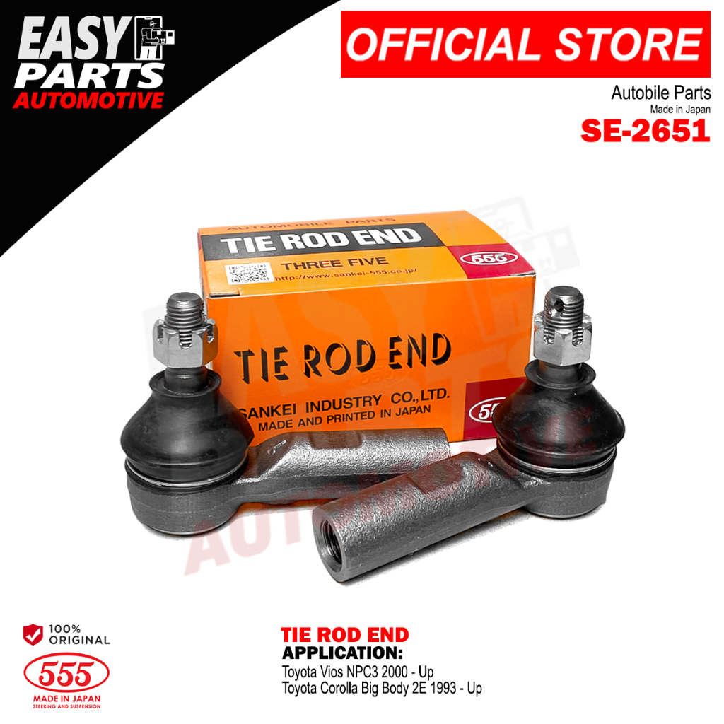 555 Tie Rod End SE-2651 Toyota Vios NPC3, Corolla Big Body 2E (SET/2PCS ...