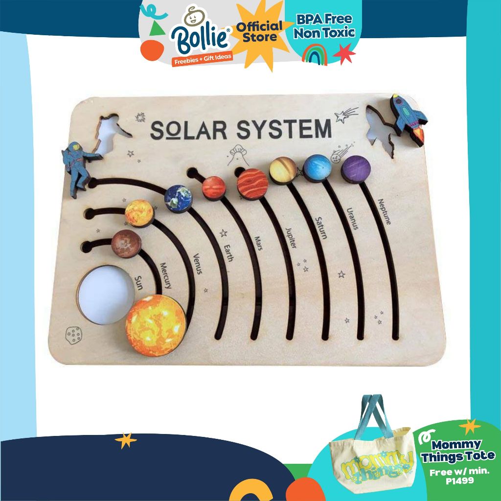 Bollie Baby Solar System Mini Wooden Puzzle Board (Planets Board ...