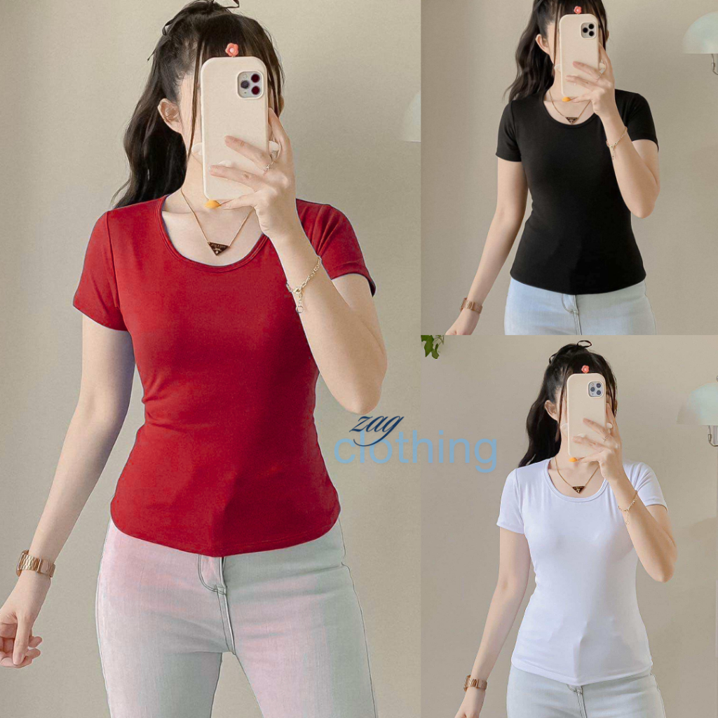 Double Lining Full Length Tops/Blouse Cotton Spandex Womenswear Boat ...