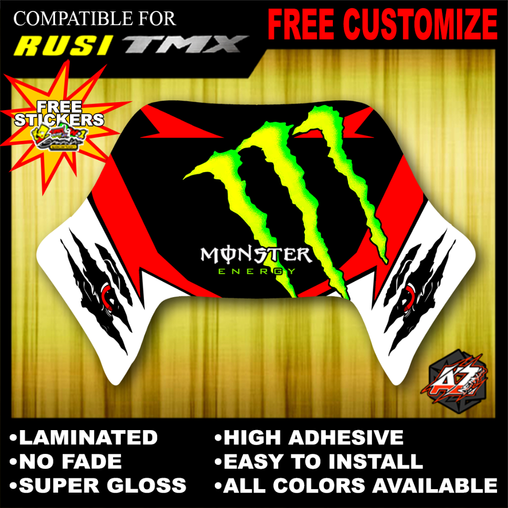 Rusi & Tmx COWLING STICKER DECALS (MONSTER ENERGY) | Shopee Philippines