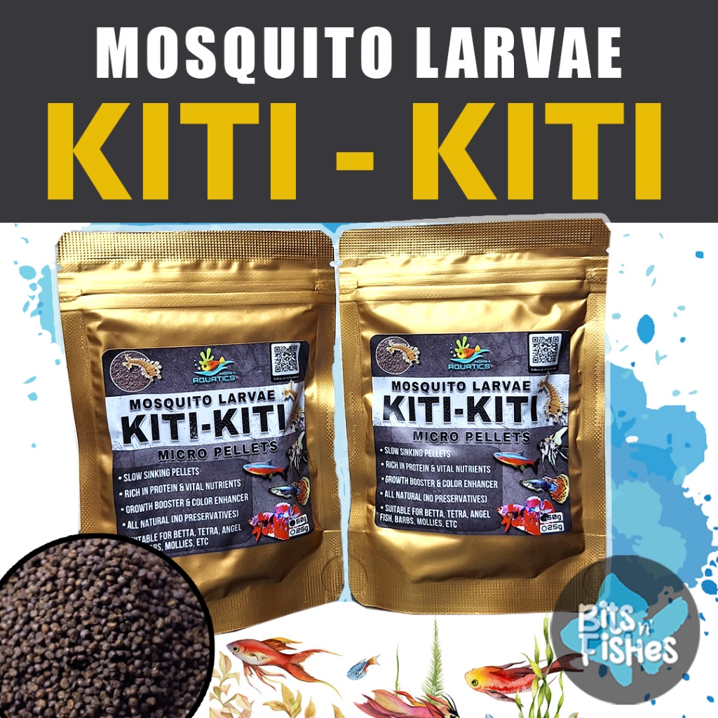 Kiti-Kiti Mosquito Larvae Micro Pellets–High-Protein Fish Food for Bettas & Guppies| Color ...