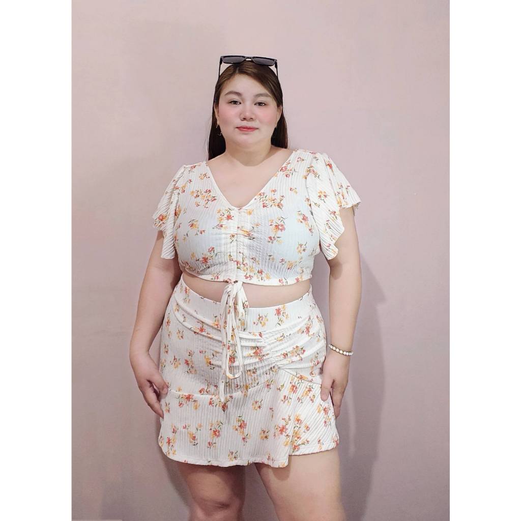 plus size summer coords skort large up to semi 2xl | Shopee Philippines