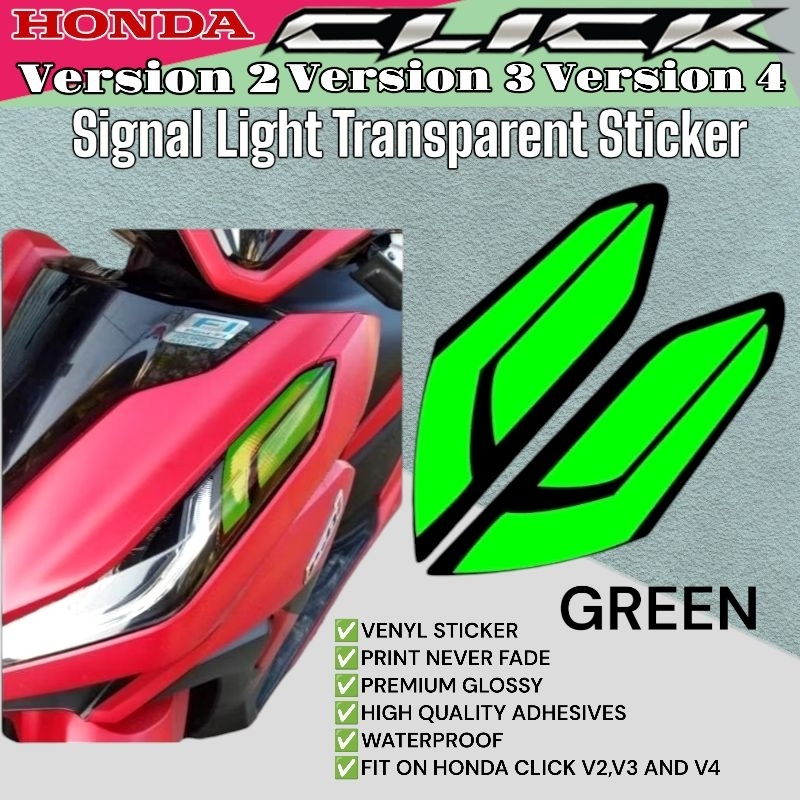 New Click Version 2,3 and 4 Signal Lights Transparent Sticker / Click ...