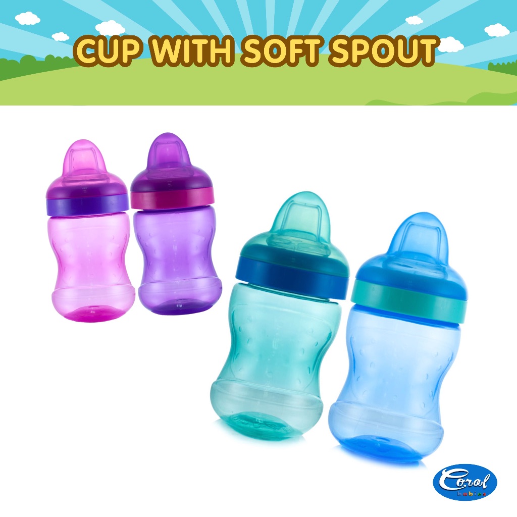 Coral Babies 2 Soft Silicon Spout Quench Cup Training Cup Non Spill ...