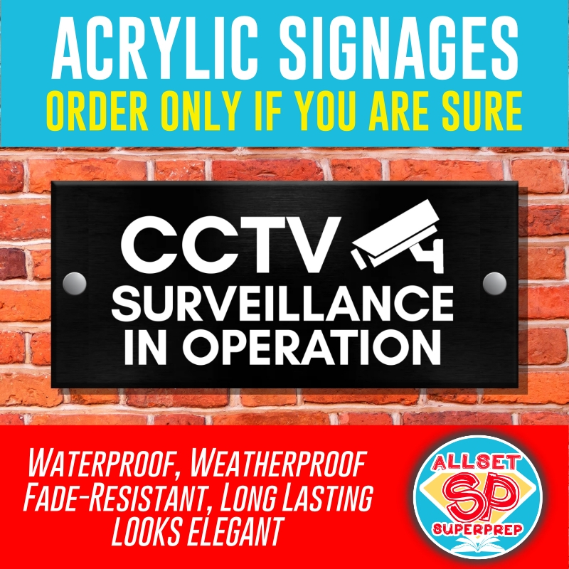 CCTV Warning Signage Acrylic Plate for Business Office School ...