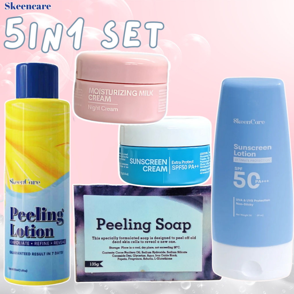 5in1 SET Skeen Care Peeling Lotion 50mL Sunblock Lotion 50mL ...