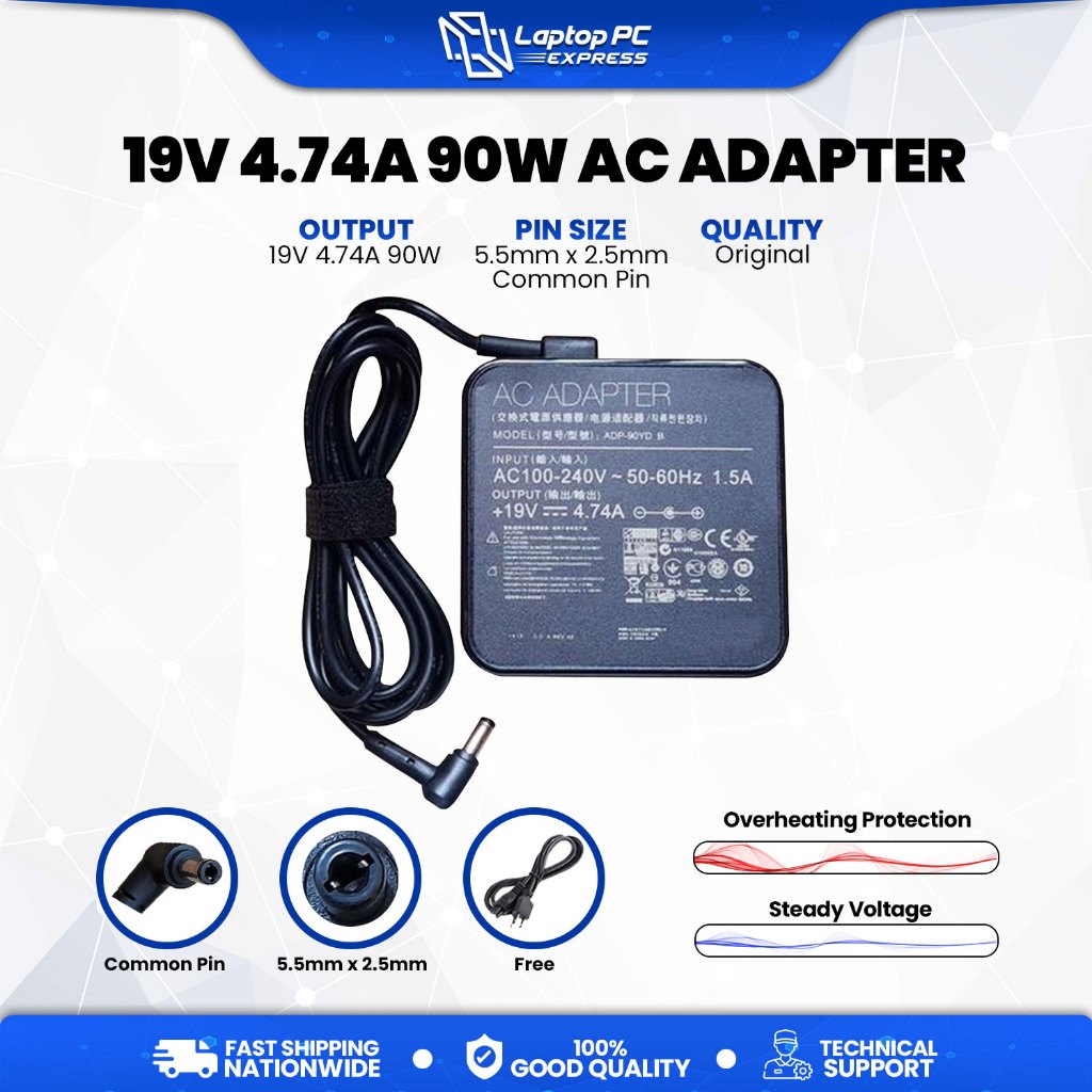 Original Asus Laptop Charger 19V 4.74A Asus R Series R400 R400DE R400D ...